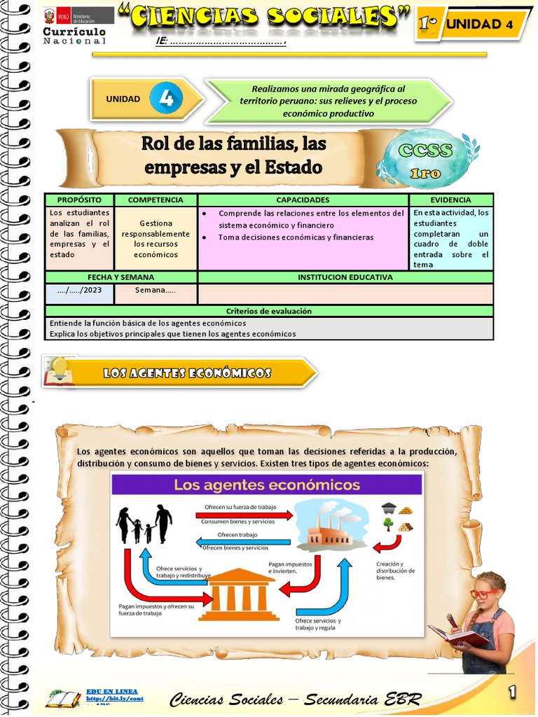 Ficha de Actividad CCSS 1°-Semana 4 | PDF | Sistema económico | Bienes
