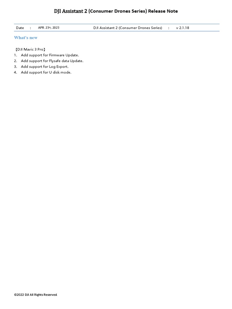 DJI+Assistant+2+ (Consumer+Drones+Series) +Release+Notes (2 1 18 ...