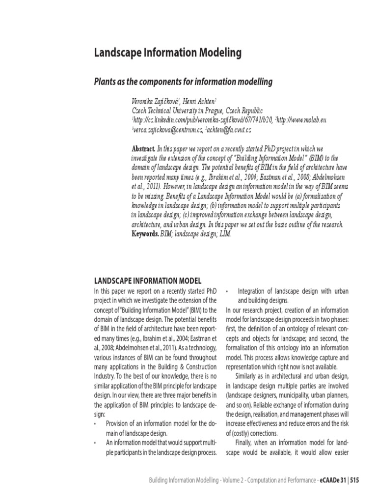 Landscape Information Modeling in Design | PDF | Art | Science ...