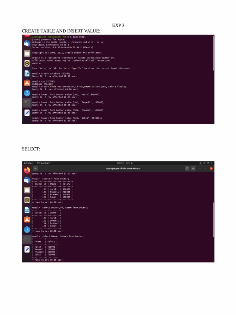 Dbms Practicals | PDF | Teaching Methods & Materials