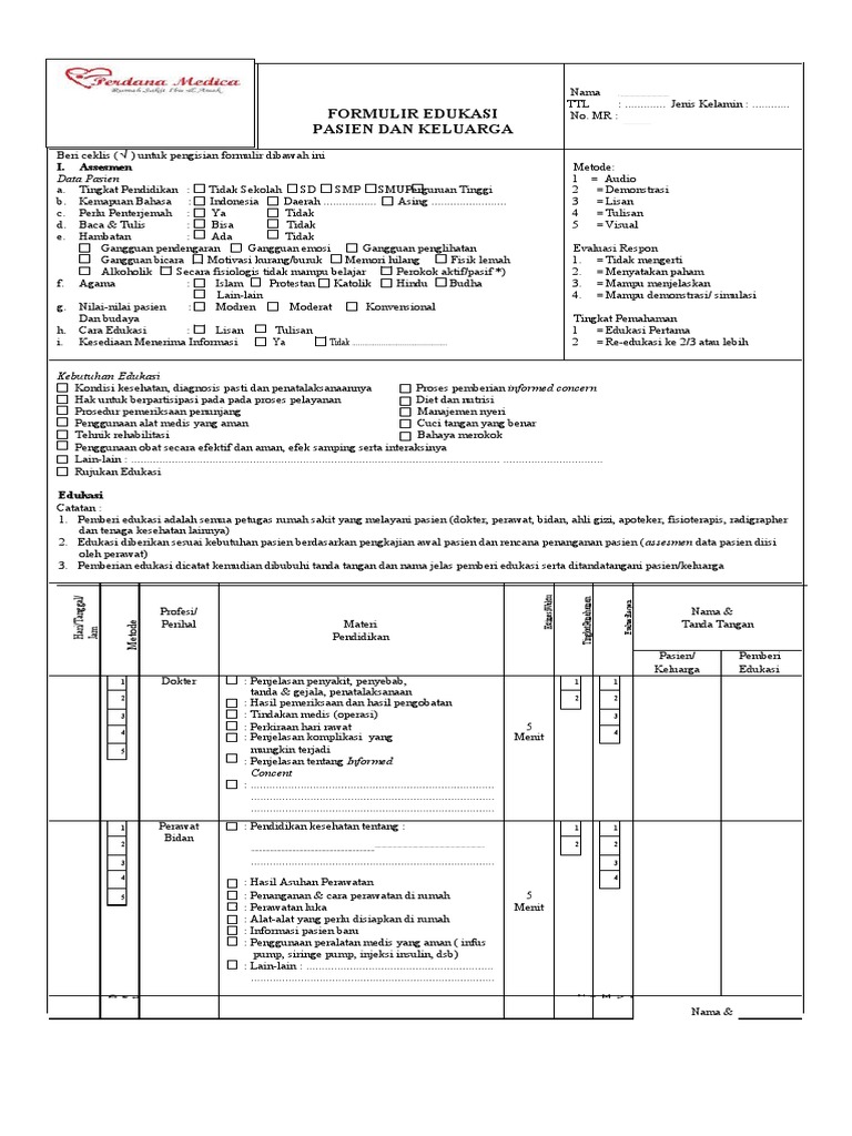 Form Edukasi Pasien | PDF