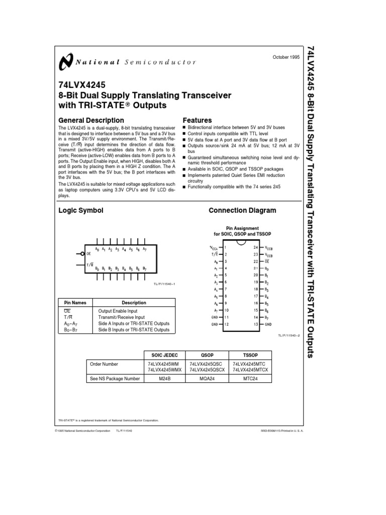 Datasheet LVC4245 | PDF | Input/Output | Integrated Circuit