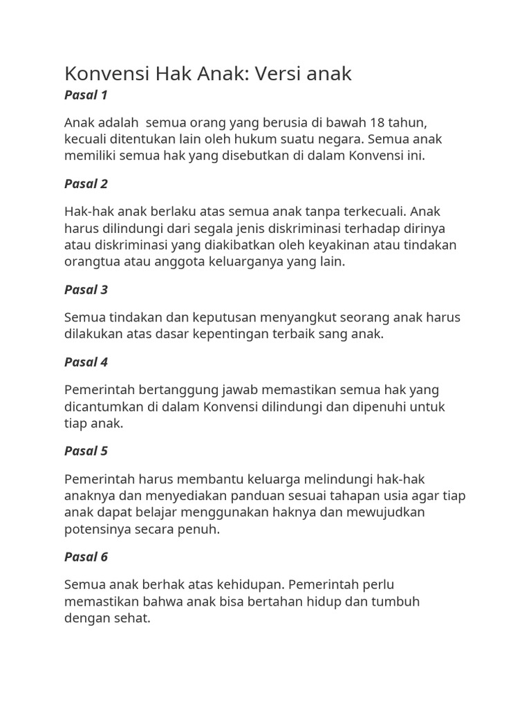 Konvensi Hak Anak | PDF