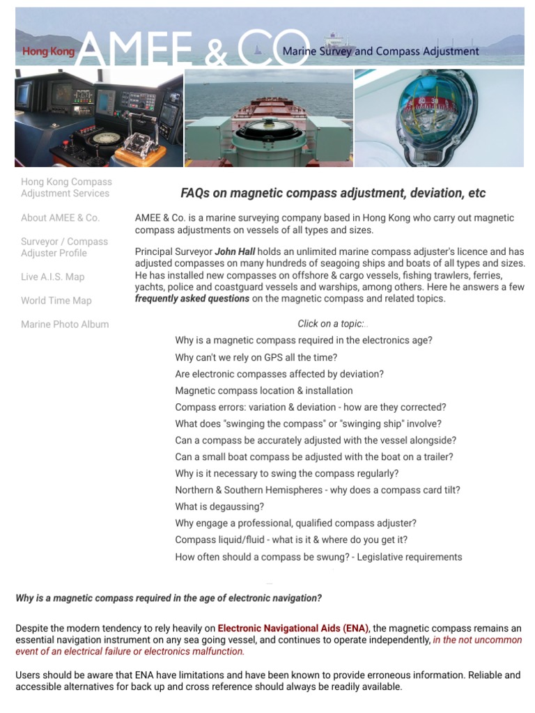 Magnetic Compass Adjustment Guide | PDF | Compass | Navigation