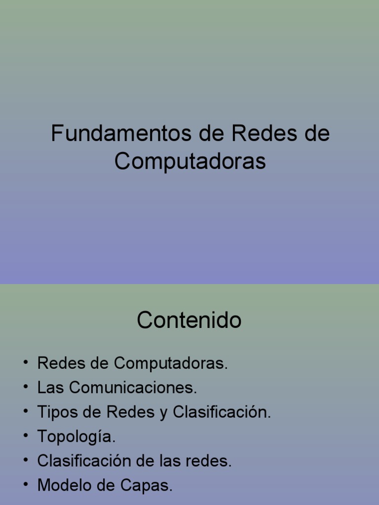 Redes 01 | PDF | Topología de la red | Red de computadoras