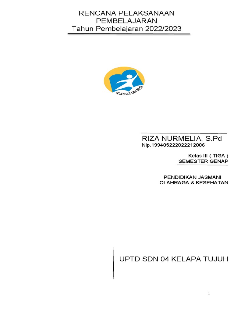 RPP PJOK Kelas III Semester Genap | PDF