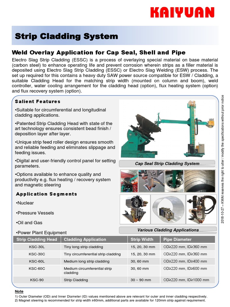 Strip - Cladding - System - 2P R0 2018 11 19 | PDF | Welding | Construction