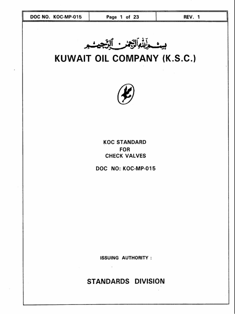 Koc MP 015 | PDF | Valve | Leak