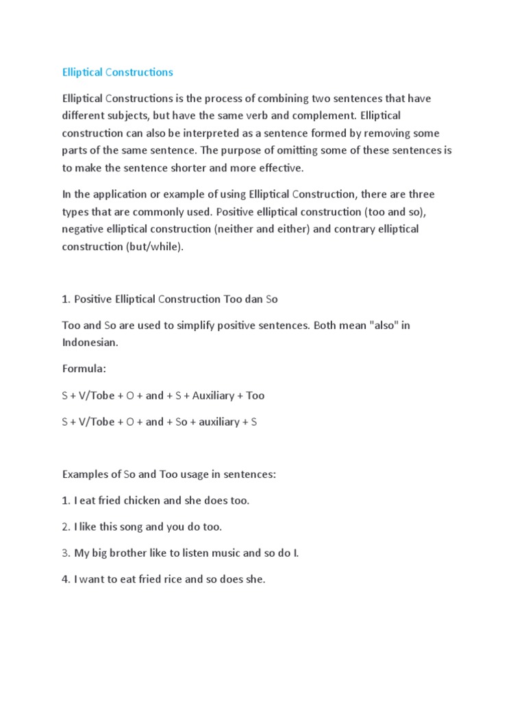Elliptical Constructions | PDF | Linguistic Typology | Semantics