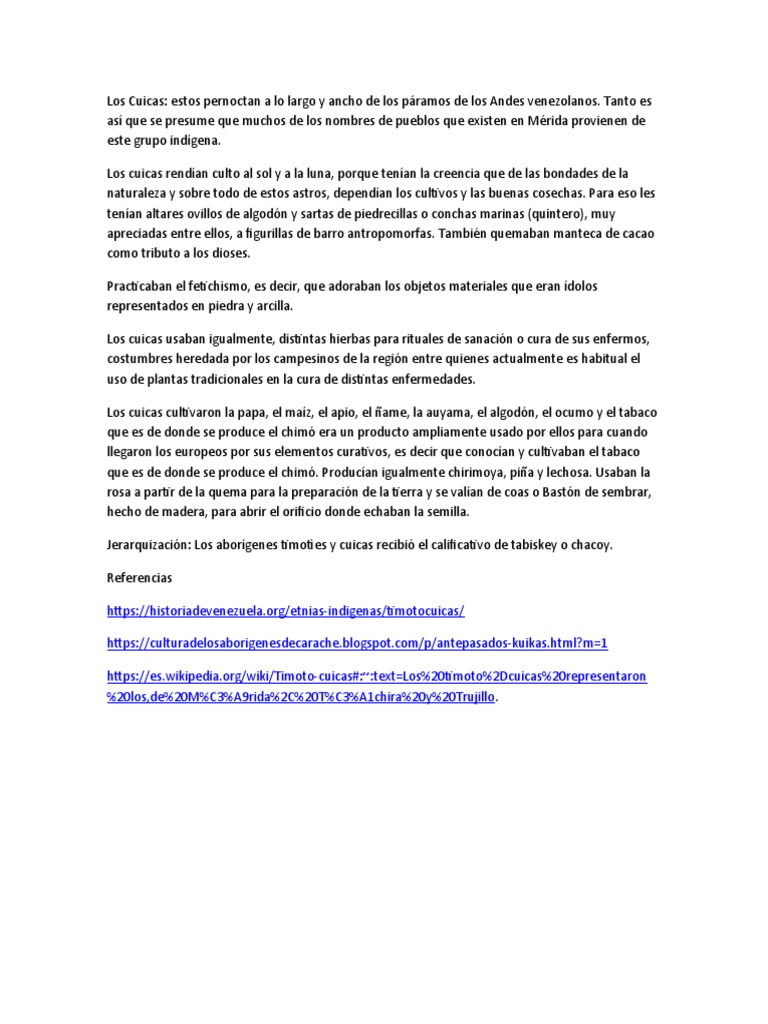 Los Cuicas | PDF | Historia