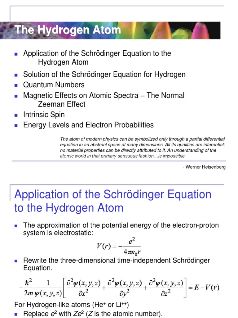 15 Atom Hidrogen | PDF | Spin (Physics) | Electron