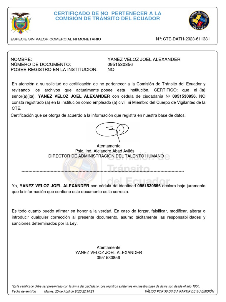 Certificado Cte | PDF | Derecho