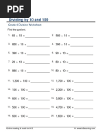 Grade 4 Mental Division Worksheets - Free & Printable K5 Learning | PDF ...