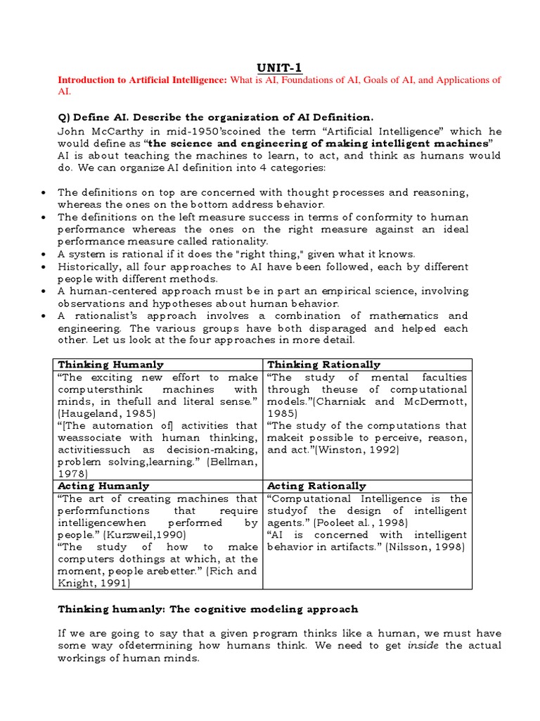 AITools Unit 1 | Download Free PDF | Artificial Intelligence | Intelligence (AI) & Semantics