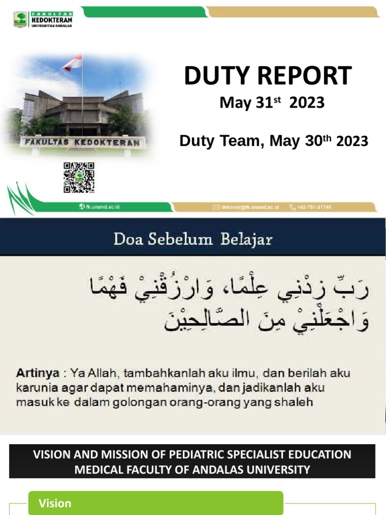 Duty Report 31 Mei | PDF | Respiratory Diseases | Kidney