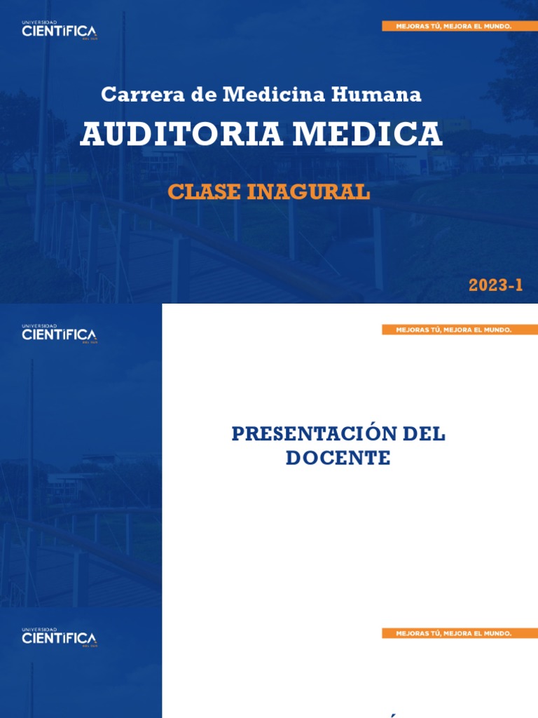 Clase 1. Clase Inaugural AM | PDF | Auditoría | Medicina