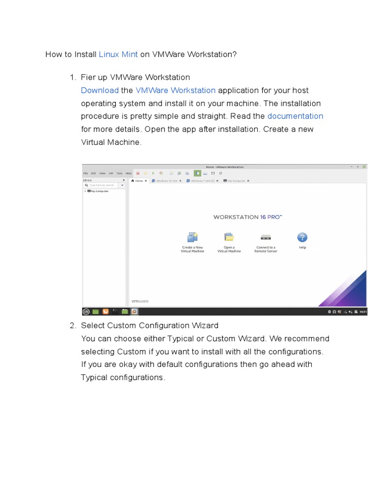 How To Install Linux Mint On VMWare Workstation | PDF | Operating ...