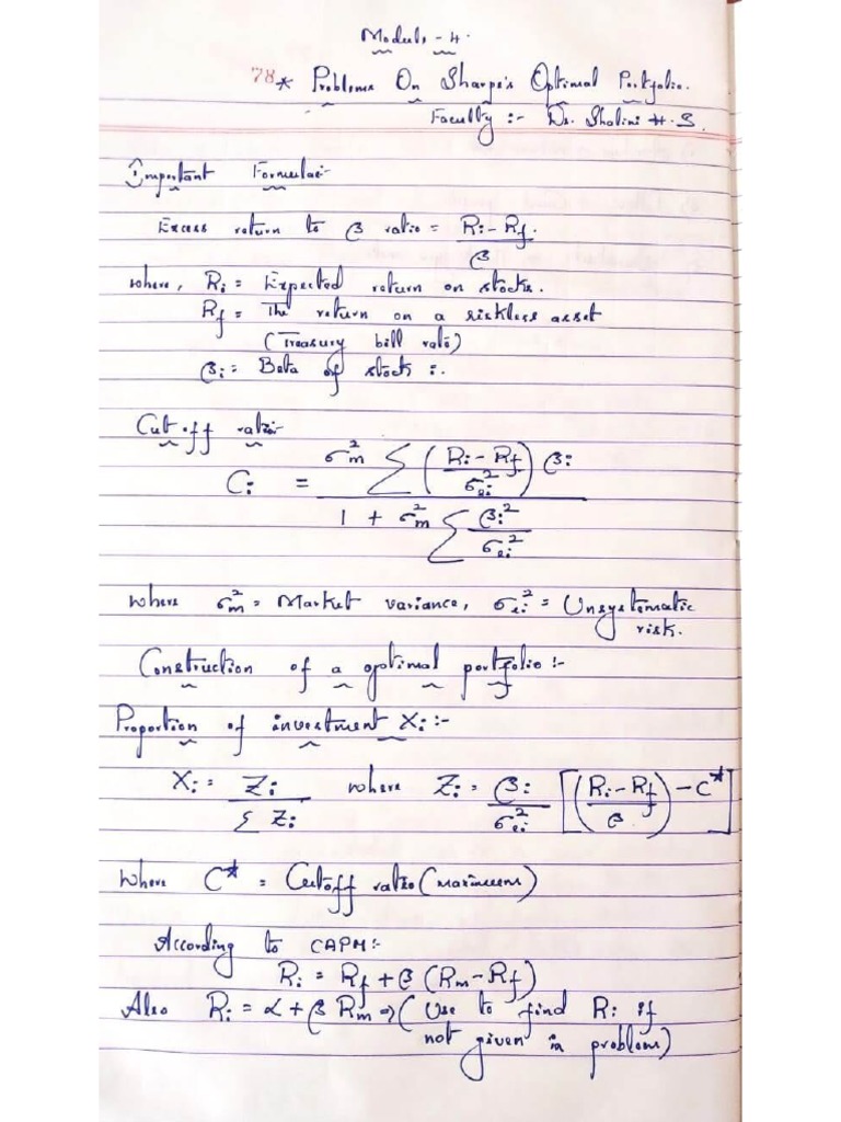 Sharpe's Single Index Model | PDF