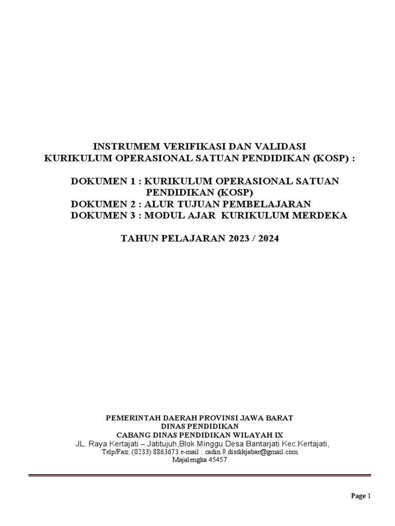 Instrumen Validasi KOSP SMK 2023 - CDP IX | PDF | Karier & Perkembangan