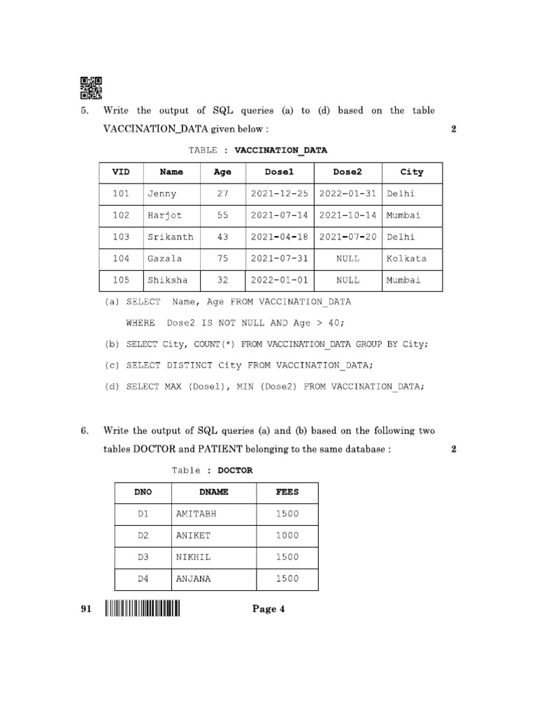 Cs SQL Practise KV (On) | PDF
