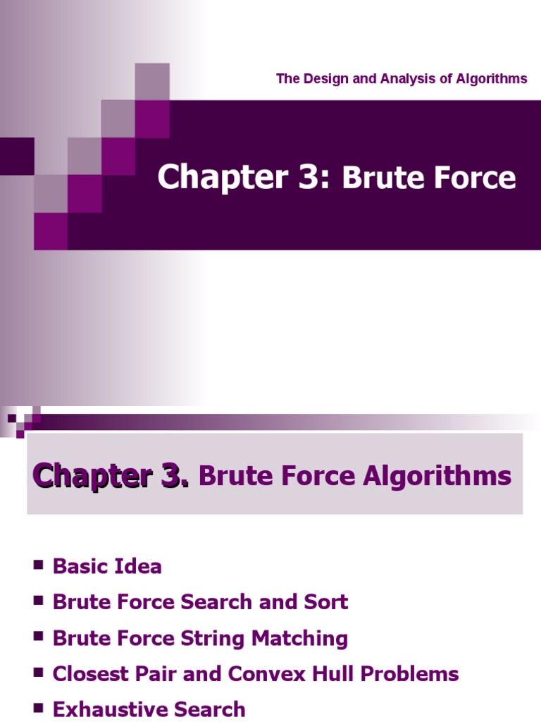 Brute Force: The Design and Analysis of Algorithms | PDF | Algorithms | Algorithms And Data ...