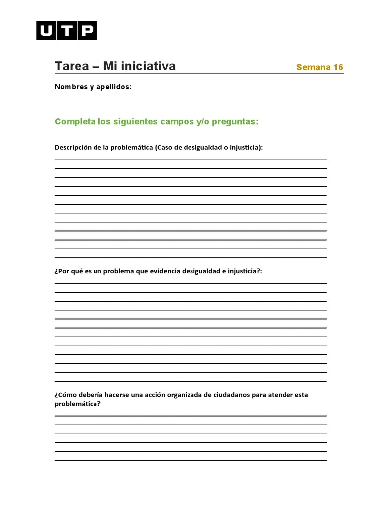 Semana 16 - Tarea - Ficha de Trabajo | PDF | Ciencias Políticas