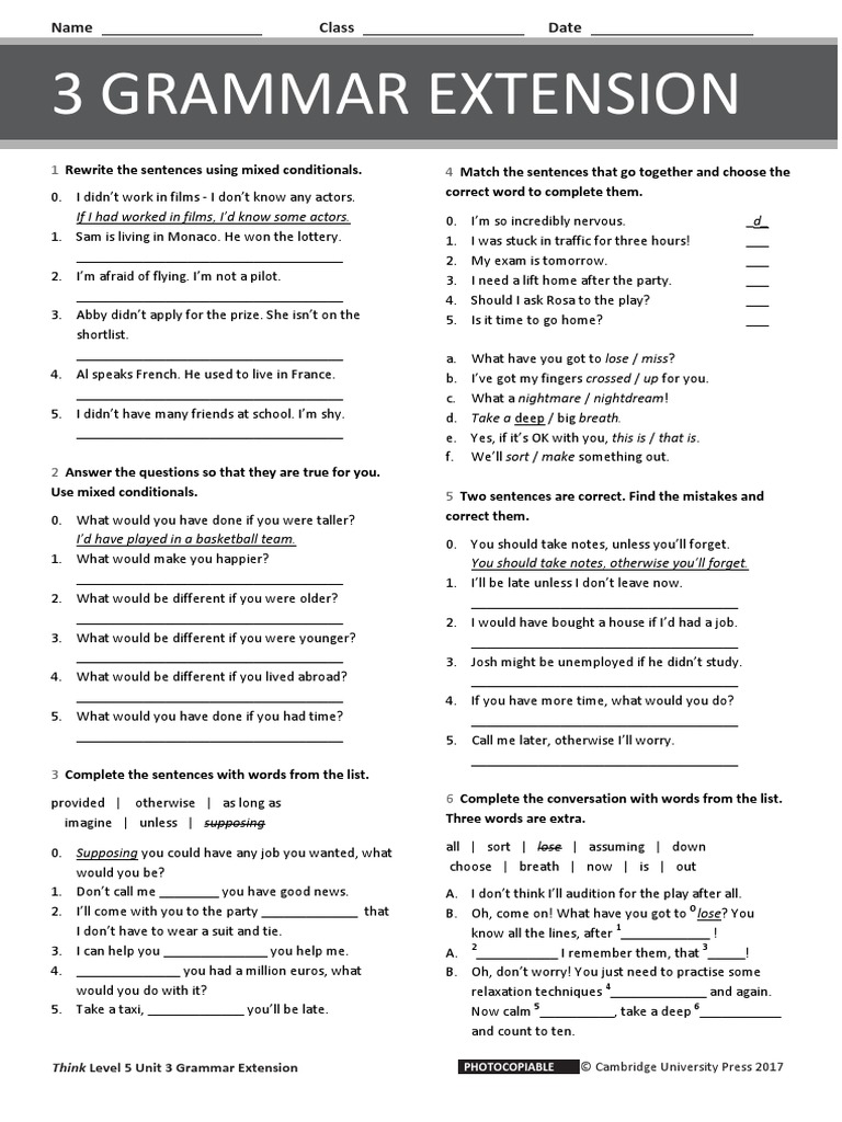 Think l5 Unit 3 Grammar Extension | PDF