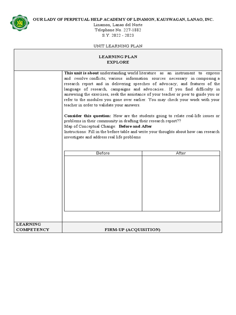 English 10 Learning Plan Q4 | PDF | Learning | Behavior Modification