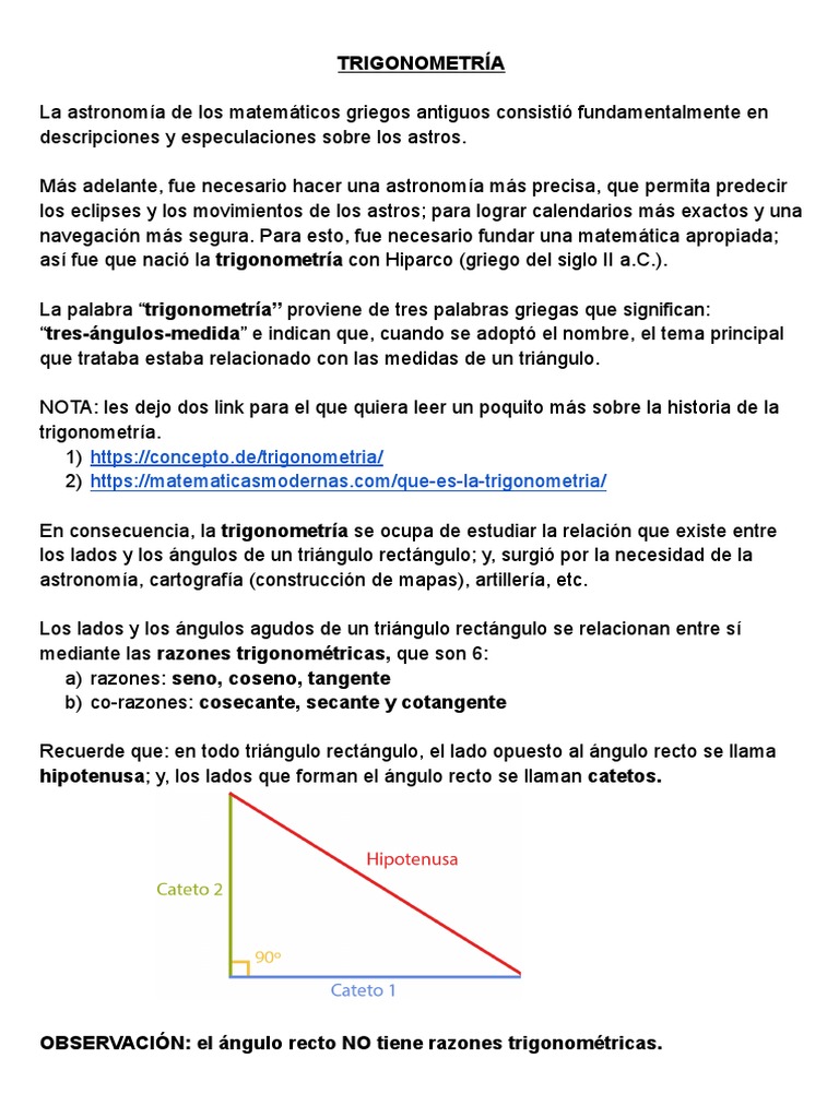 Trigonometría en Astronomía | PDF | Funciones trigonométricas ...
