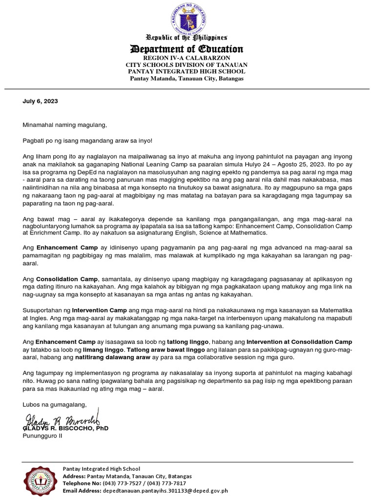 Letter NLCA | PDF