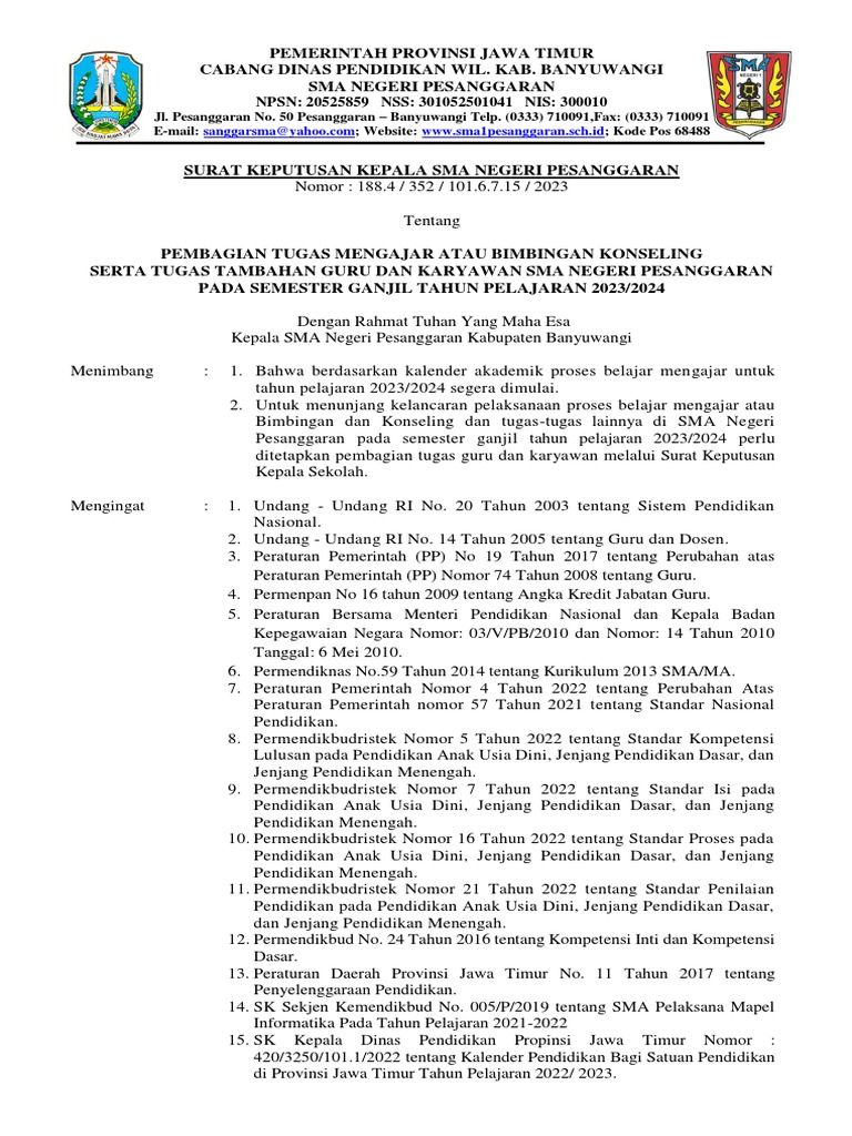 SK PBM Sem. 1 T.A. 2023-2024 | PDF