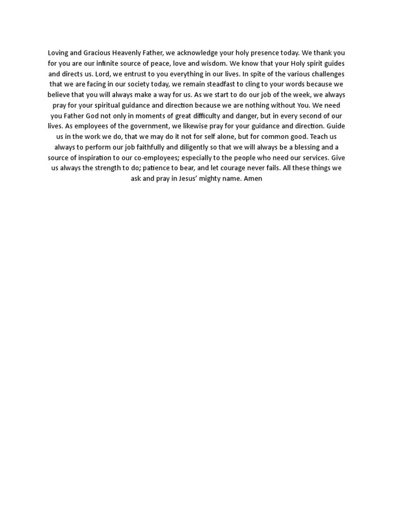 Loving and Gracious Heavenly Father | PDF