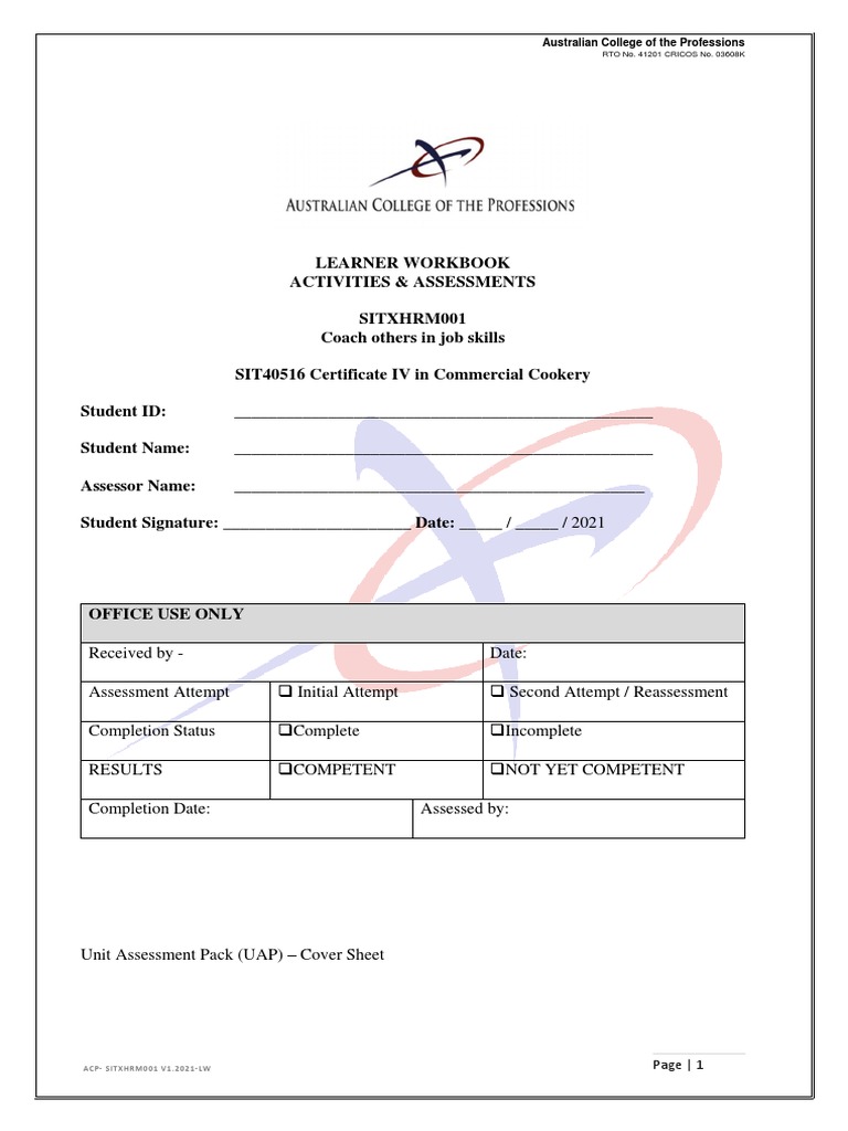 ANSA 019 SITXHRM001 Learner Workbook | PDF | Plagiarism | Learning