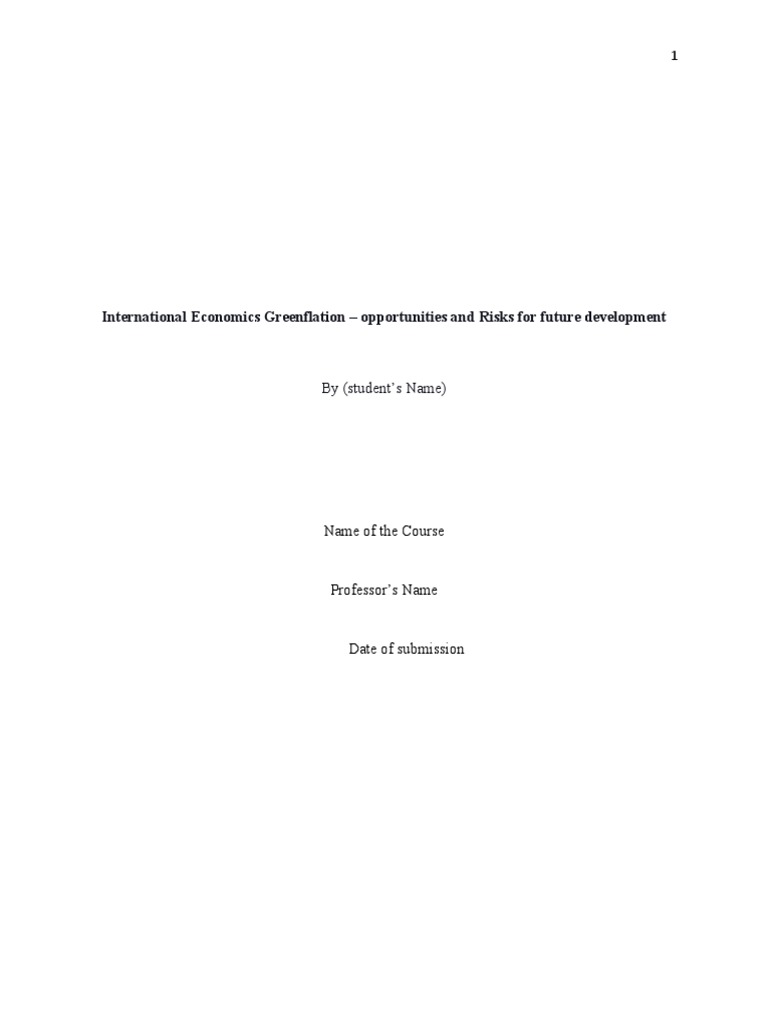 Greenflation: Risks and Opportunities Ahead | PDF | Sustainability ...