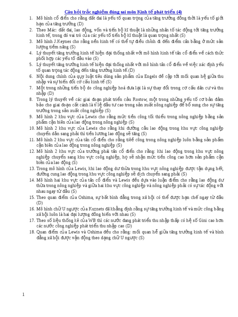 Câu Hỏi Trắc Nghiệm KTPT | PDF