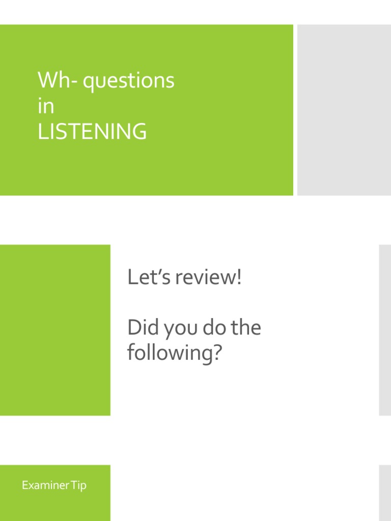 WH - Questions in Listening | PDF