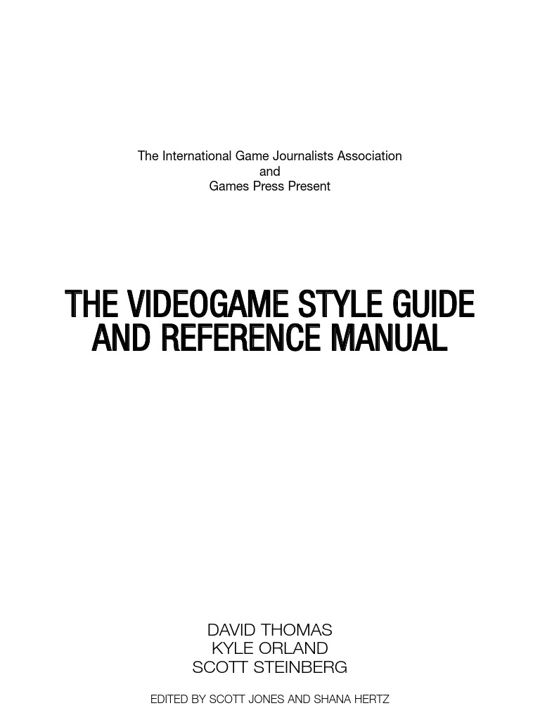 Video Game Style Guide Ebook | PDF | Software Release Life Cycle | Play ...