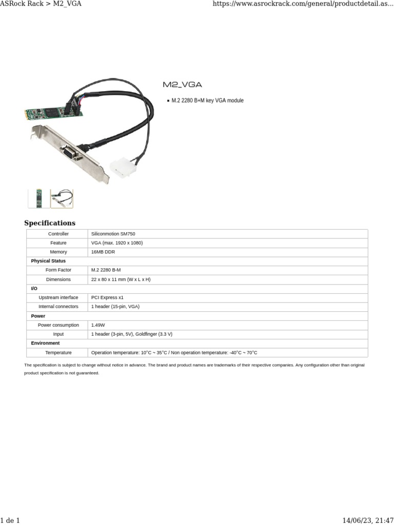 ASRock Rack M2 - VGA | PDF