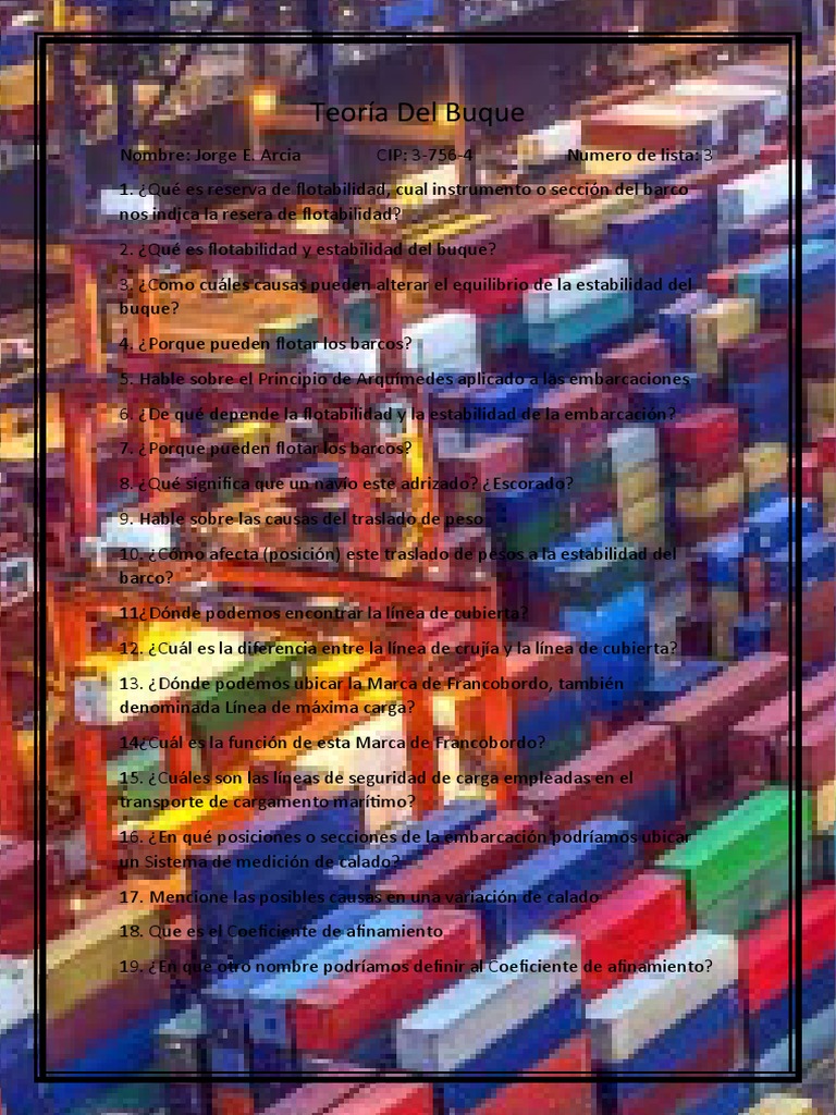 Flotabilidad y Estabilidad de Buques | PDF | Flotabilidad | Buques