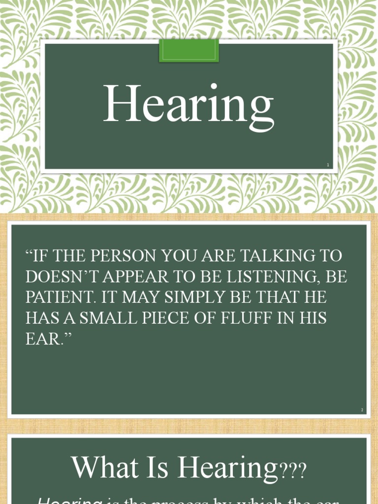 Hearing | PDF | Ear | Hearing