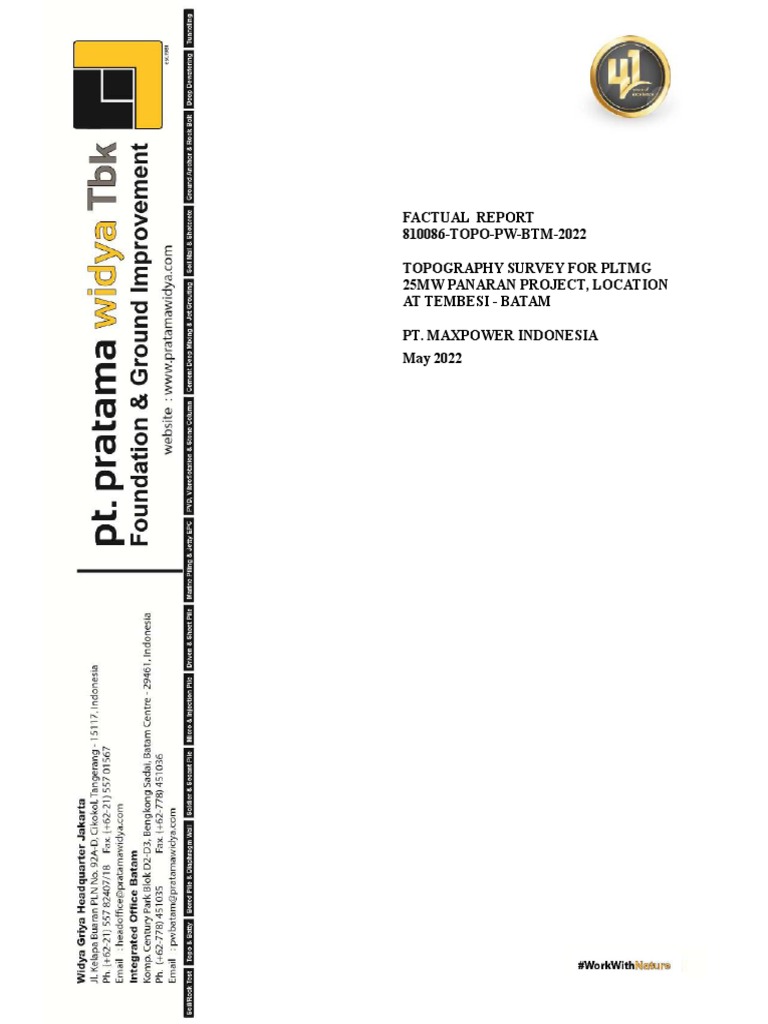 Topography Survey for PLTMG Panaran | PDF | Surveying | Topography