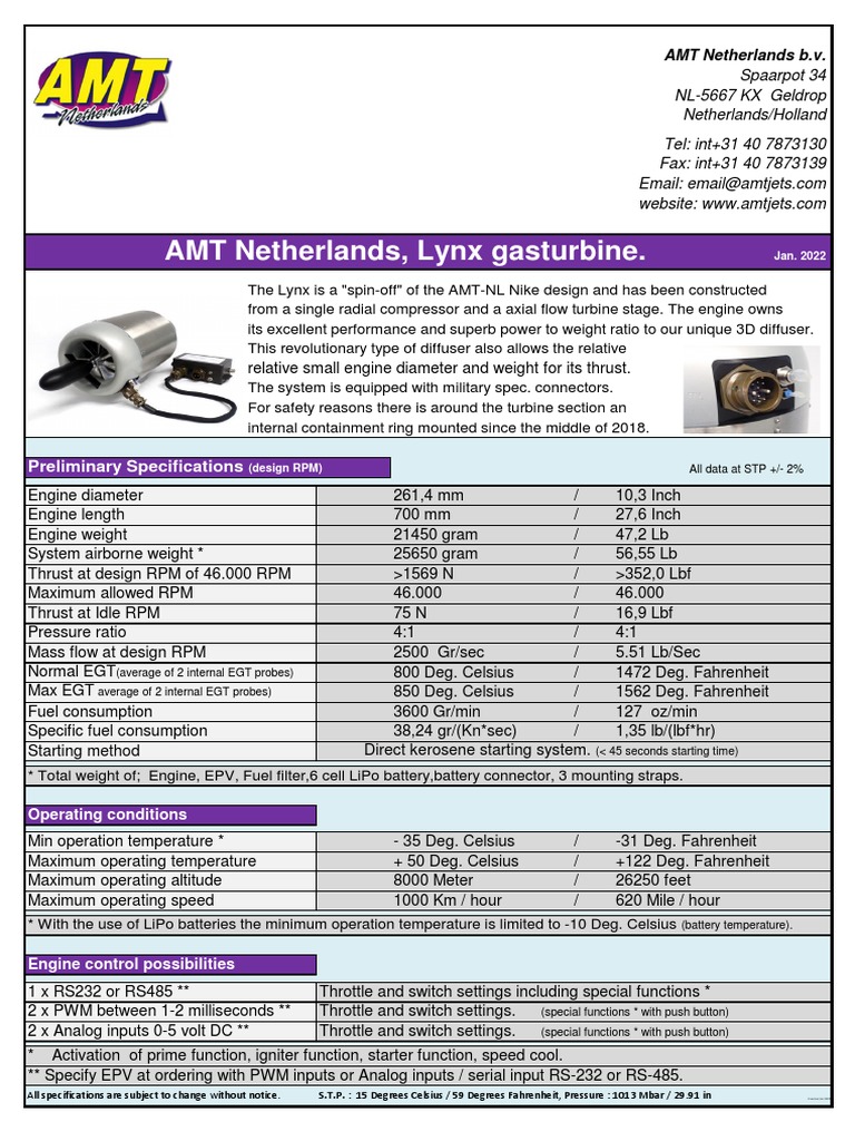 Lynx Specifications | PDF | Gas Technologies | Vehicle Technology