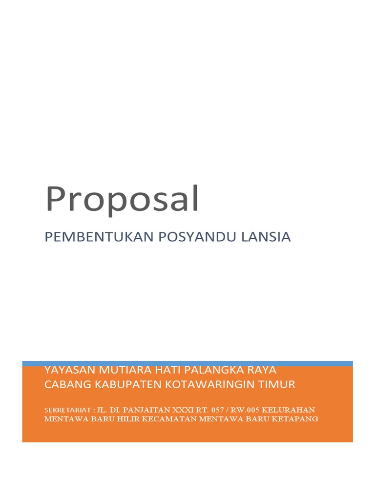 Proposal Pengajuan Posyandu Lansia | PDF