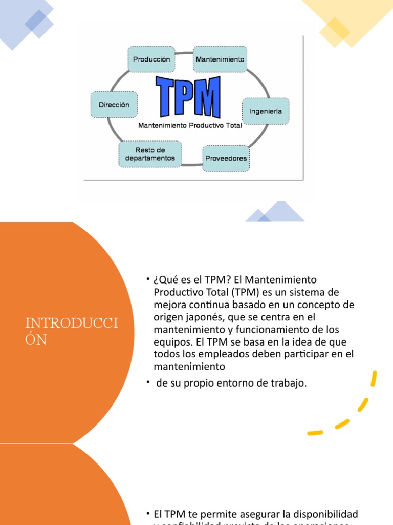 TPM Diapositivas | PDF | Lean Manufacturing | Procesos de negocio