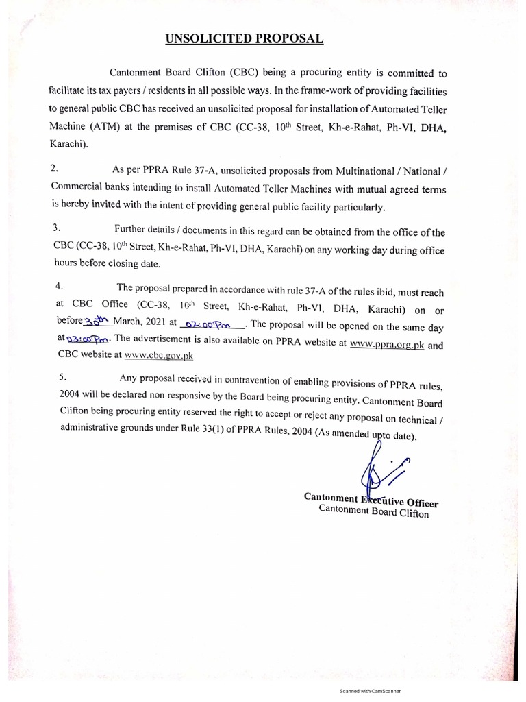 Unsolicited Proposal | PDF