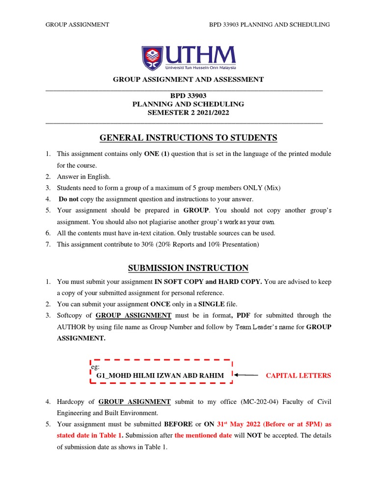 Groupassignment | PDF | Rubric (Academic) | Project Management