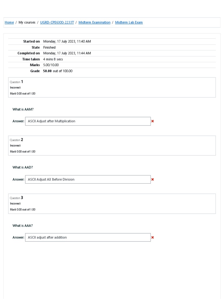 Midterm Lab Exam - Attempt Reviewmicro | PDF