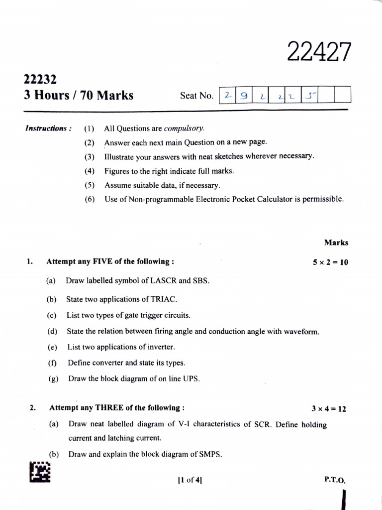 Msbte Last Year Bpe Ques Paper | PDF | Power Inverter | Rectifier