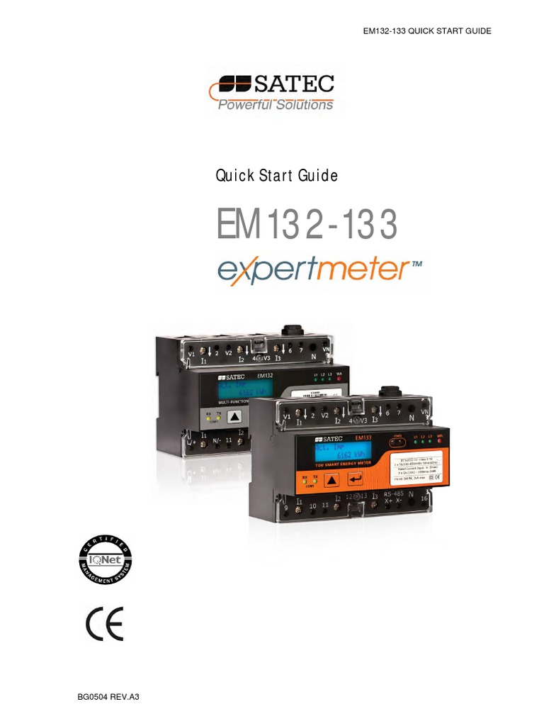 EM132 133 Quick Start Guide | PDF | Electrical Wiring | Relay