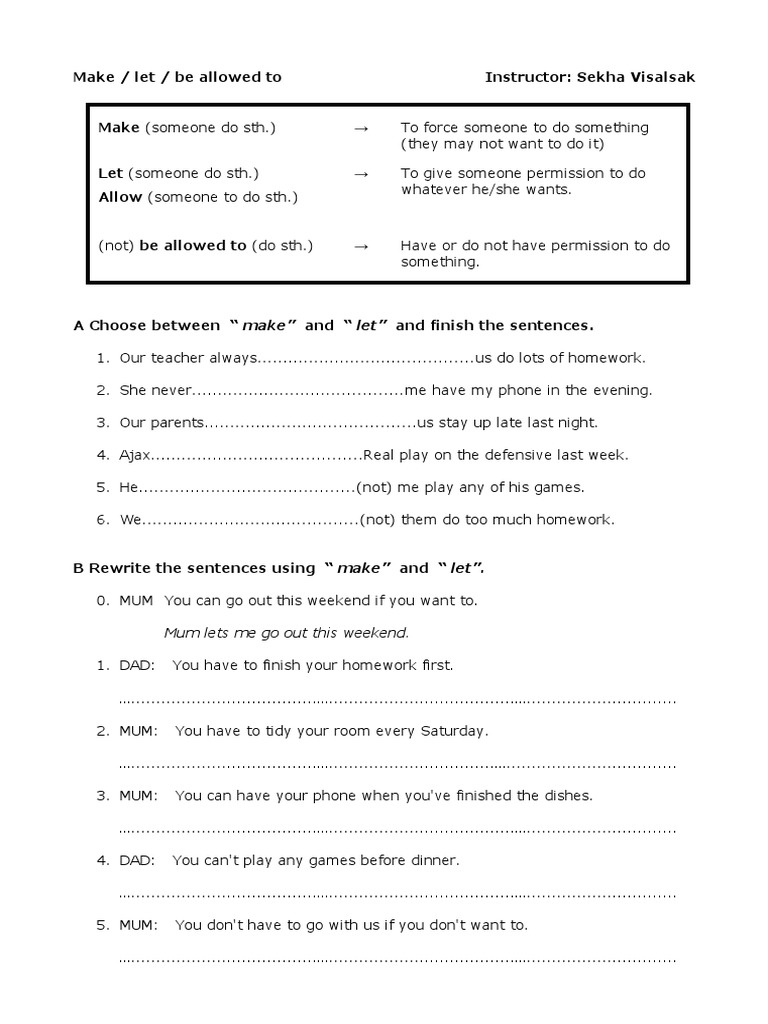 Make Let Allow | PDF